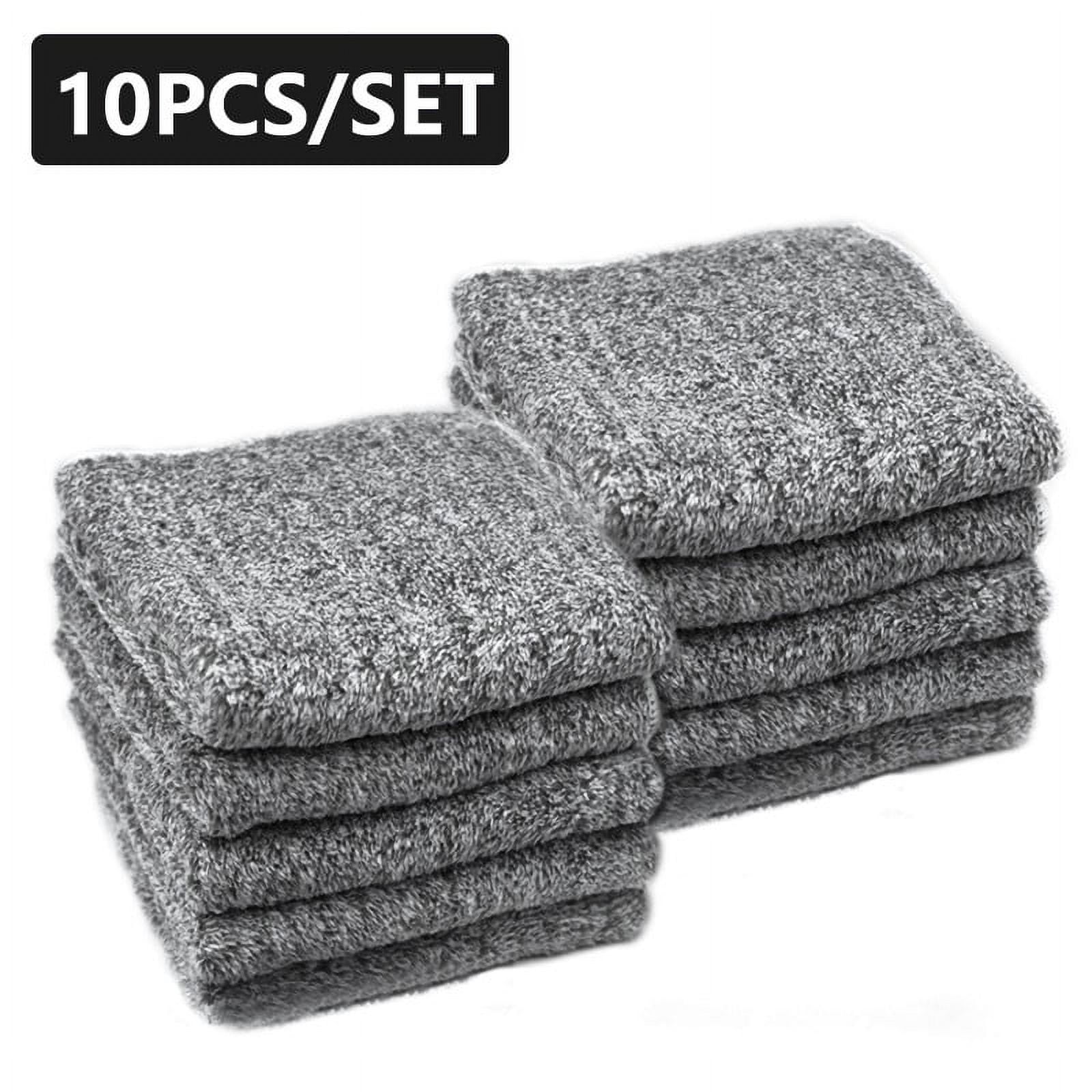 10 Pcs Coral Fleece Cleaning Cloths - Microfiber Dish Towels, Super ...