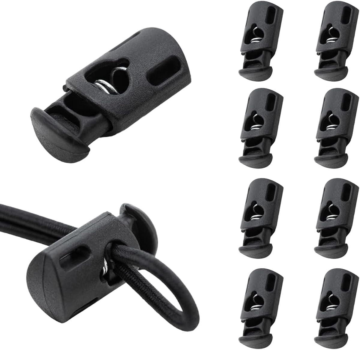 10 Pcs Cord Locks for Drawstrings - Single Hole Cord Lock Plastic ...