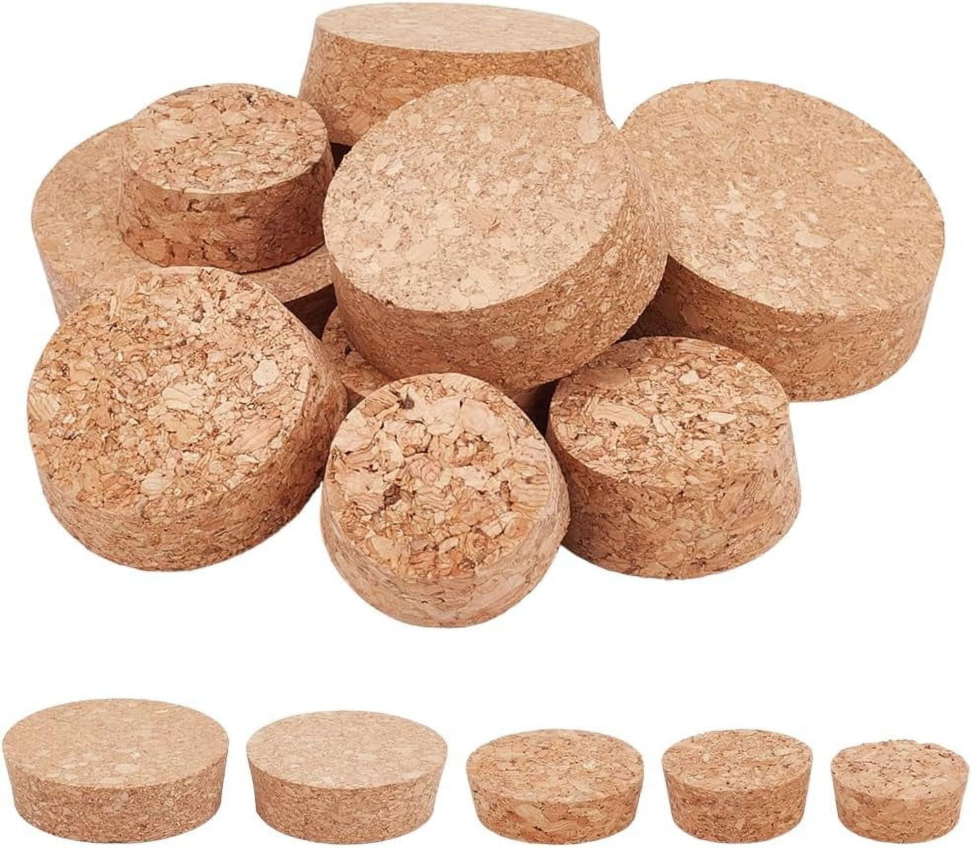 10 Pcs Cork Bottle Stoppers Wooden Tapered Cork Plugs 5 Sizes ...