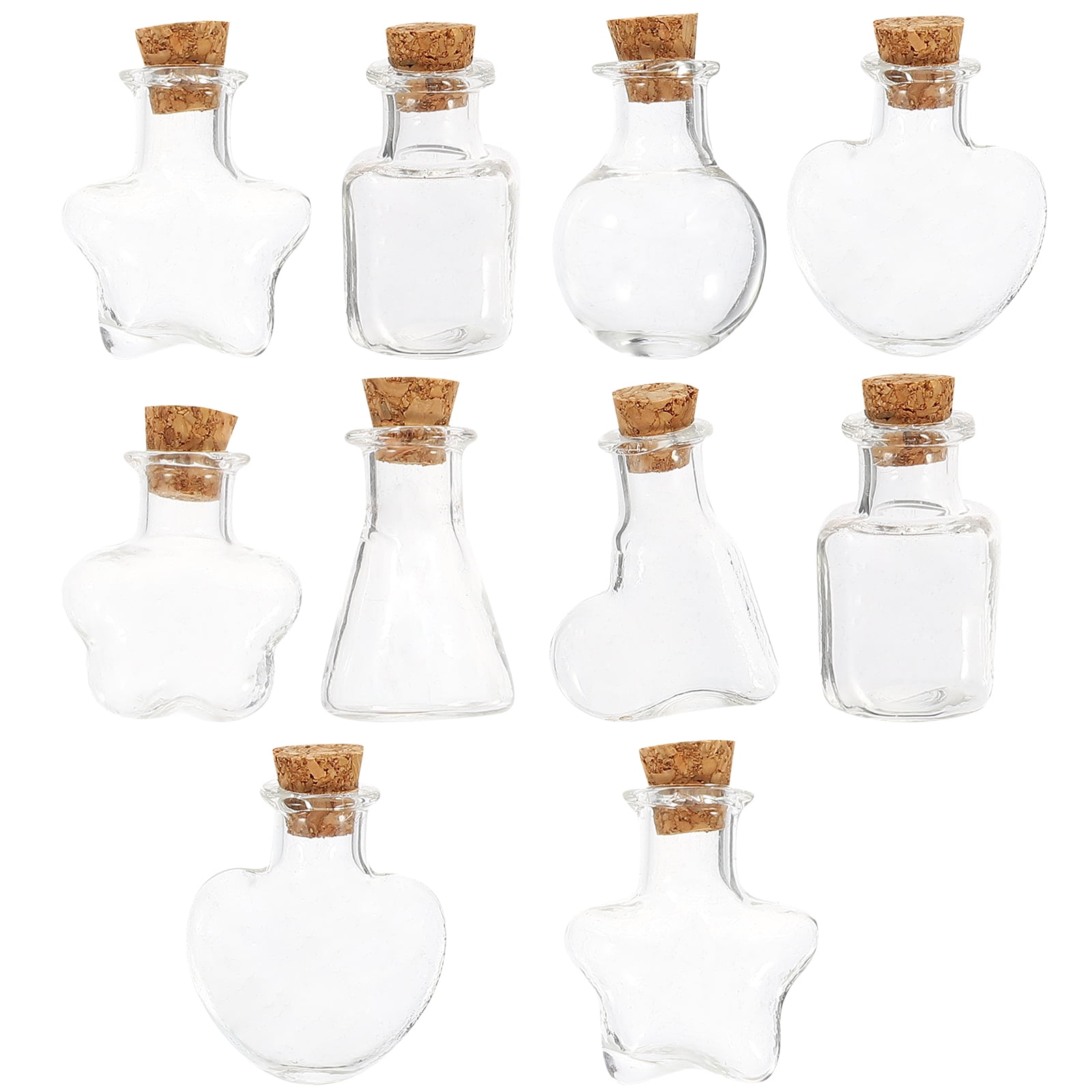 10 Pcs Cork Glass Bottle Laboratory Sample Wishing Bottles Specimen ...
