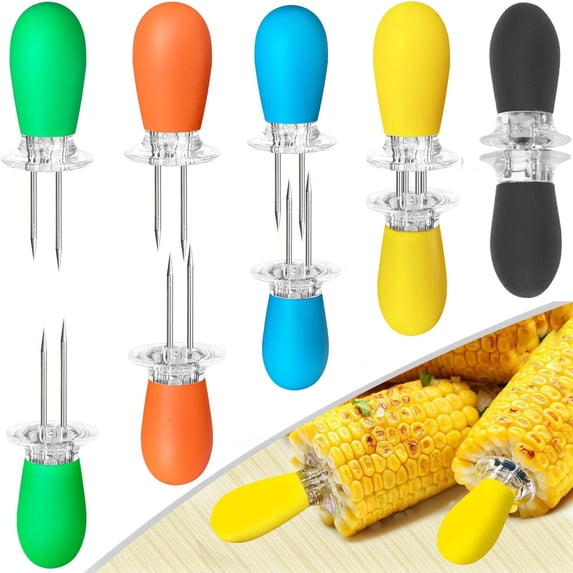 10 Pcs Corn Cob Holders, Stainless Steel Corn on the Cob Skewers with ...