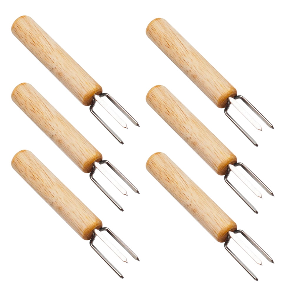 304 Stainless Steel BBQ Fork with Wooden Handle for Corn and Meat ...