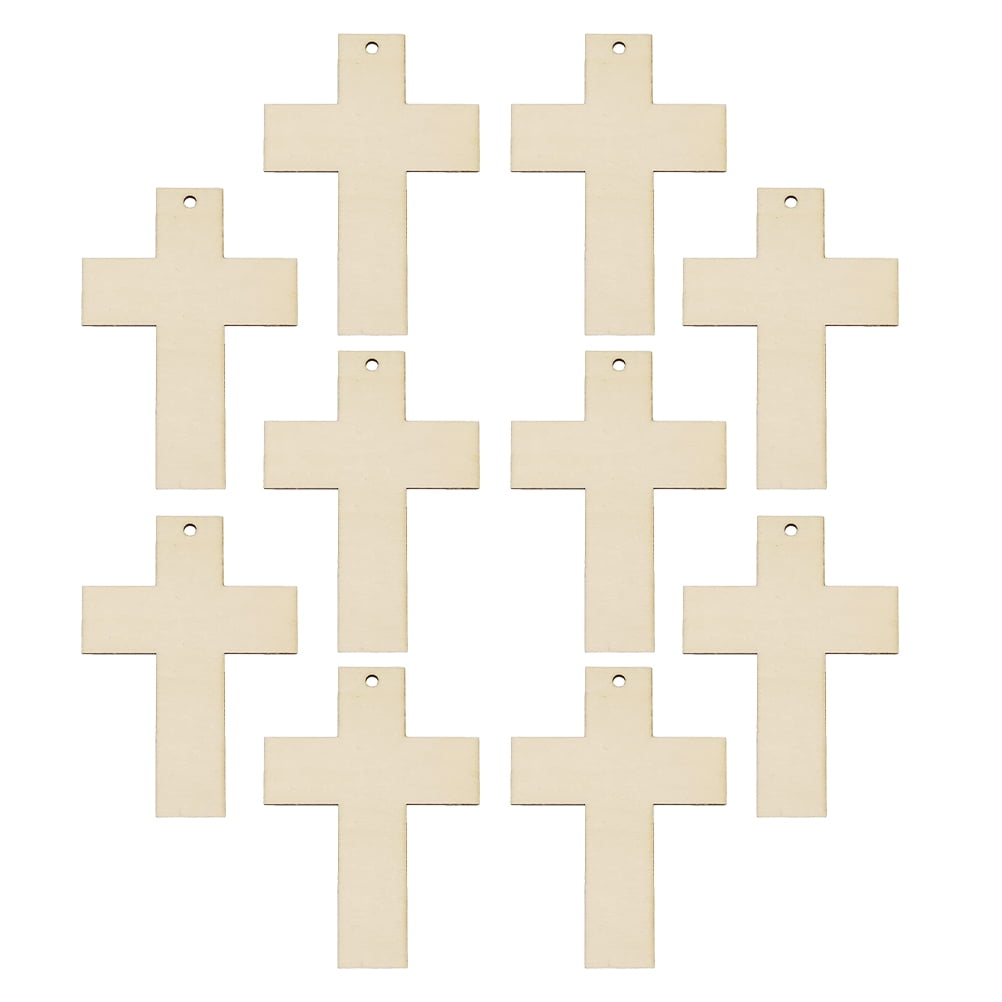 Raindrops Wooden Cross Ornaments for Decor Khaki Unfinished Wood ...