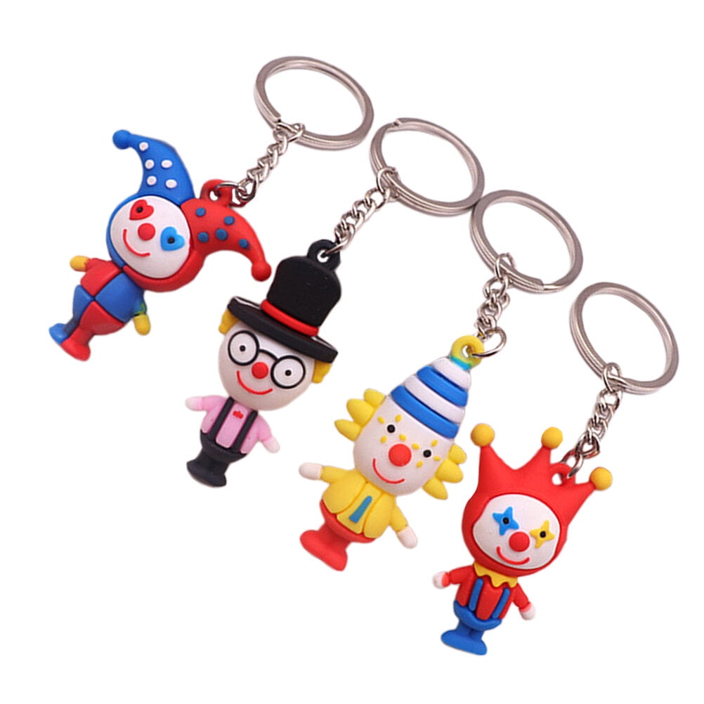 10 Pcs Creative Clown Shape Keychain Pendants Doll Keyring Ornament ...