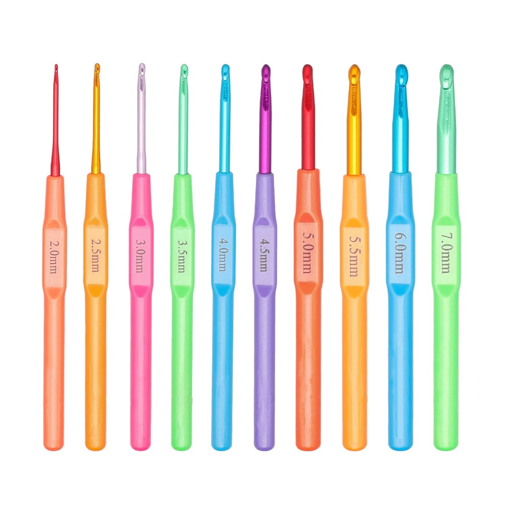 10 Pcs Crochet Hook Set Ergonomical Crochet Needle Colourful Knitting ...