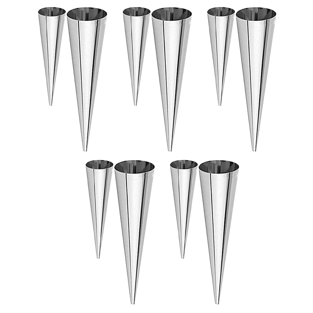 10 Pcs Croissant Tool Cone Shape Pastry Mold Metal Cones for Baking ...