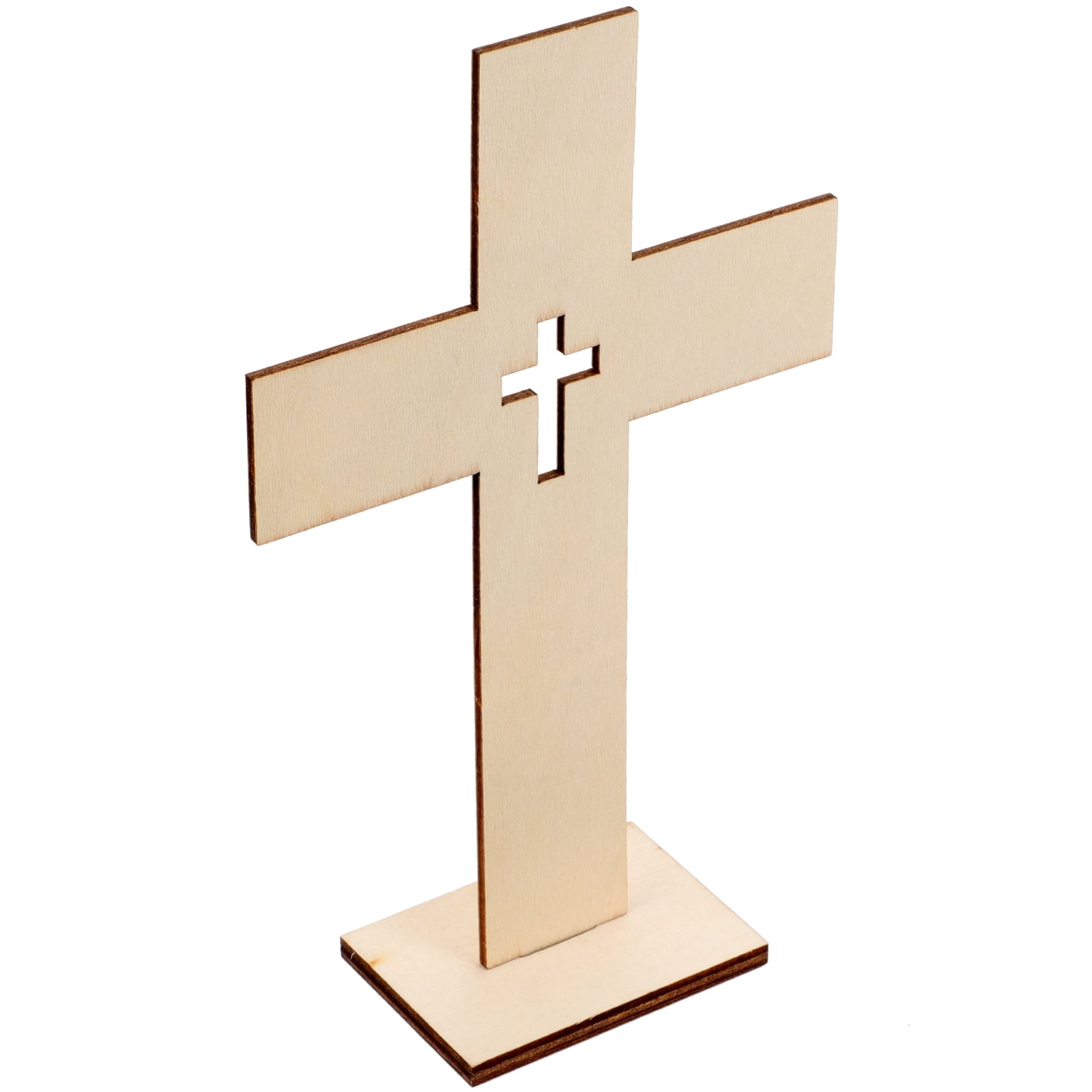 10 Pcs Cross Table Sign Wooden Ornaments Religious Decoration Shaped ...