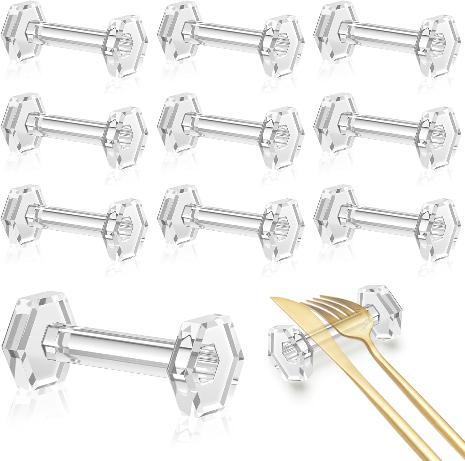 10 Pcs Crystal Acrylic Dumbbell Knife Rest Bulk High Transparent Knife ...