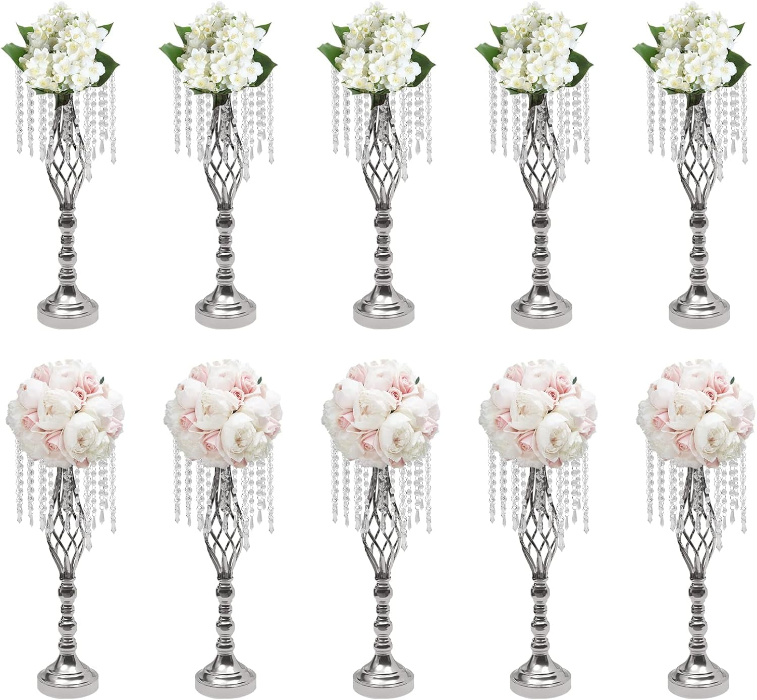 10 Pcs Crystal Flower Stands,Wedding Centerpieces for Tables,Tabletop ...