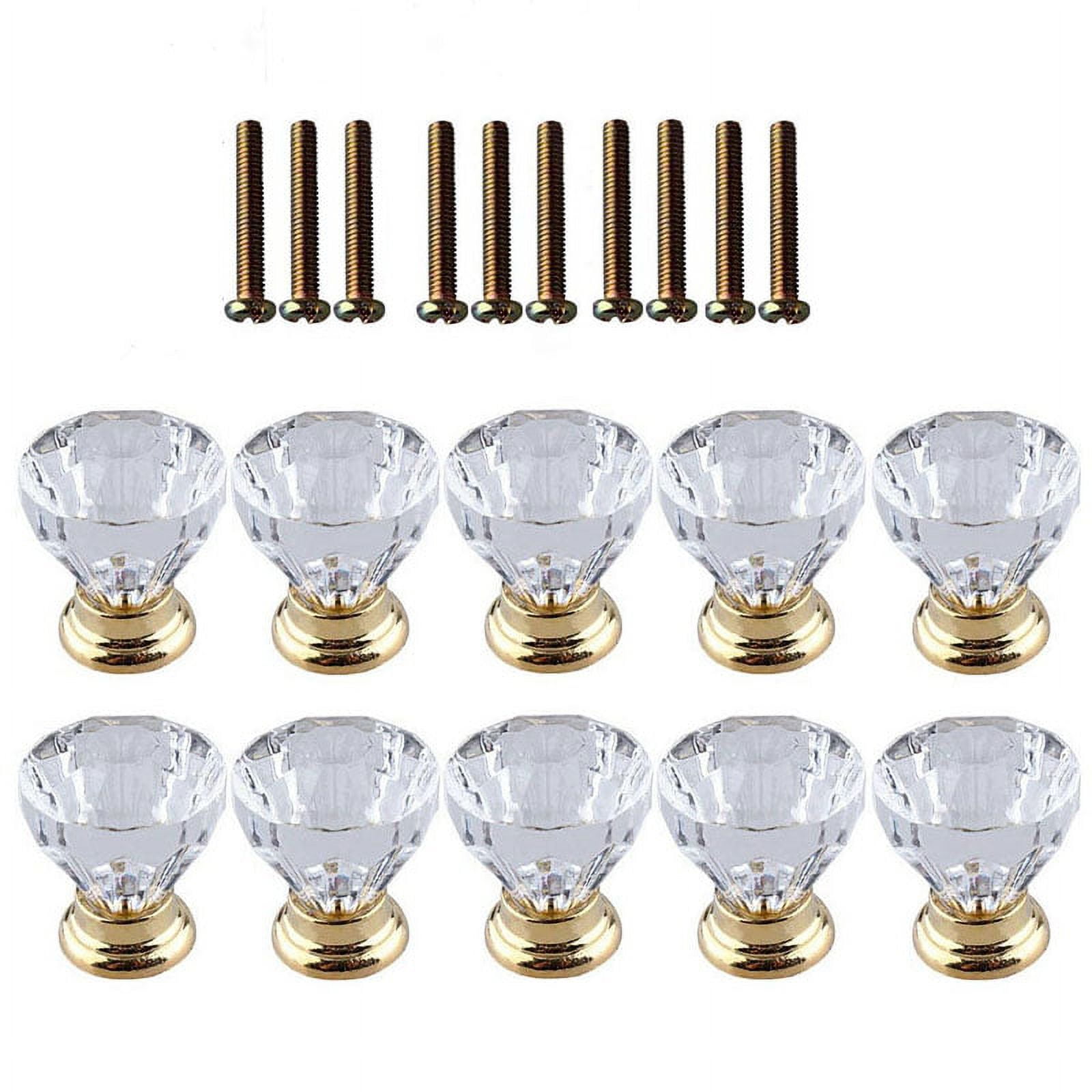 10 Pcs Crystal Glass Door Handle Diamond Dressing Table Knob - Walmart.com