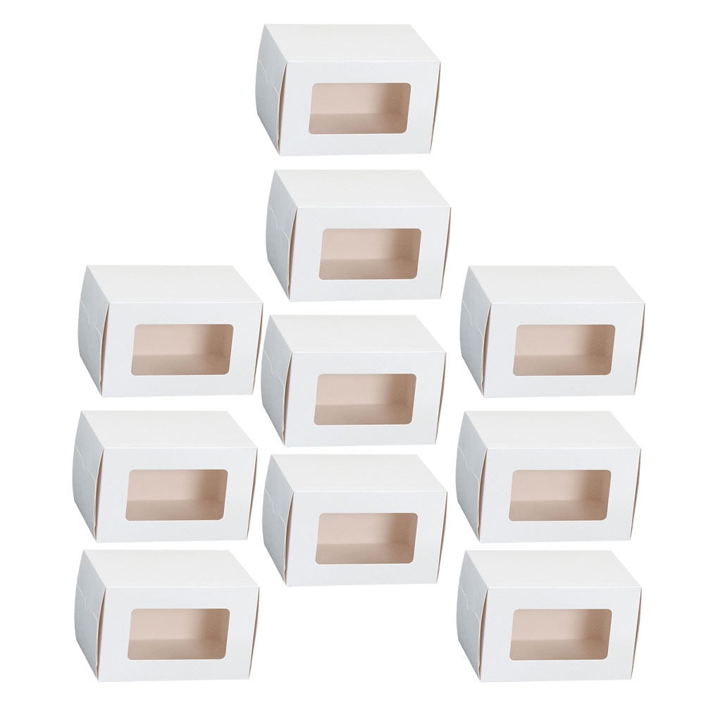 10 Pcs Cupcake Stand Boxes Packaging Case Container White Paper ...