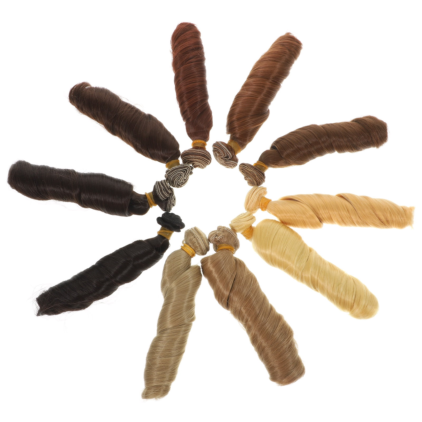 10 Pcs Curly Wig Doll Hair Supplies Human Children Gifts Row for High ...