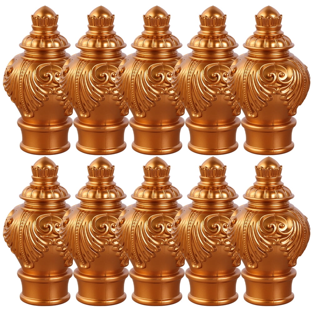 10 Pcs Curtain Rod Poles Extendable Wire Black Out Golden - Walmart.com