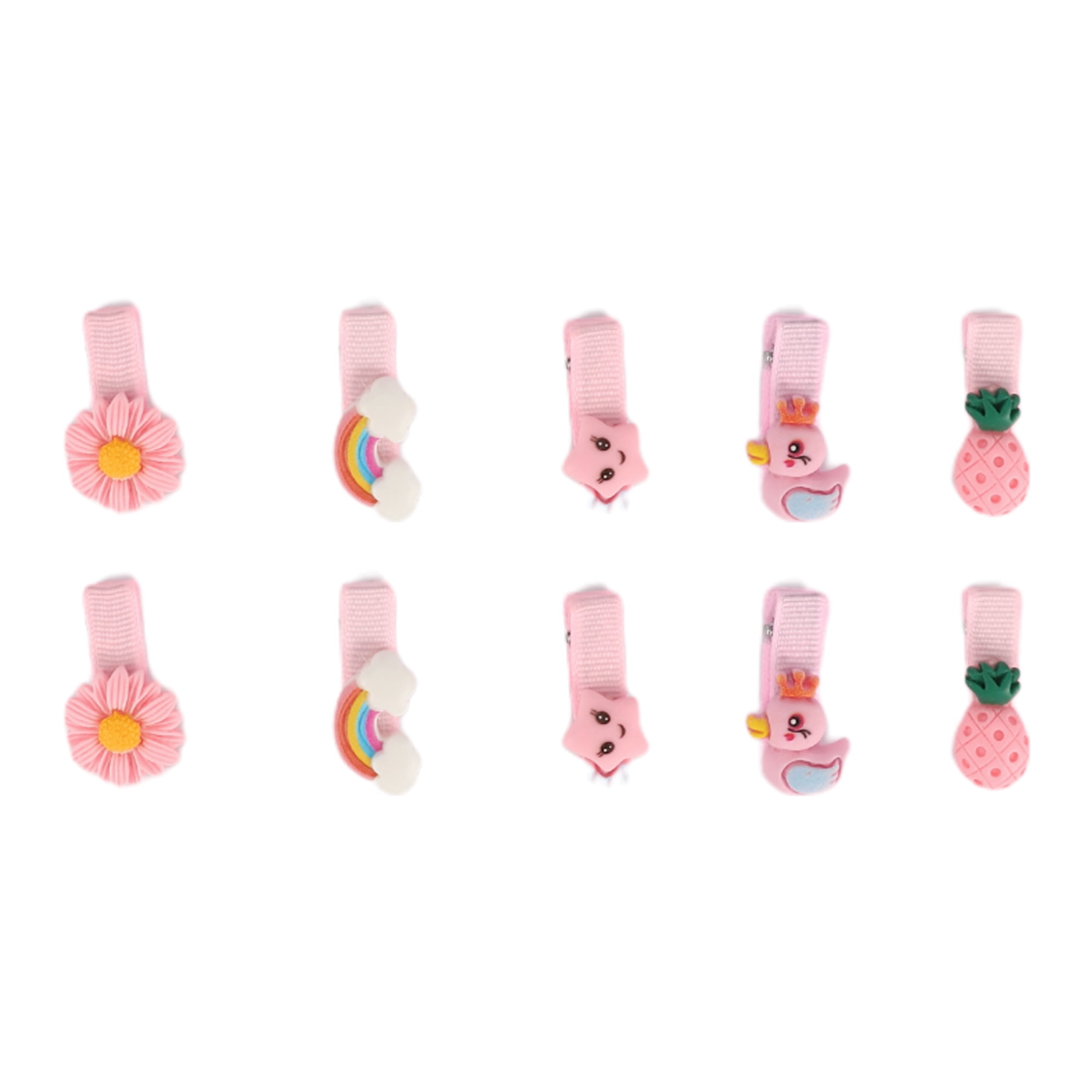 10 Pcs Cute Rainbow Duck Hair Clips Hairdo Clip for Girls Pink Yellow ...