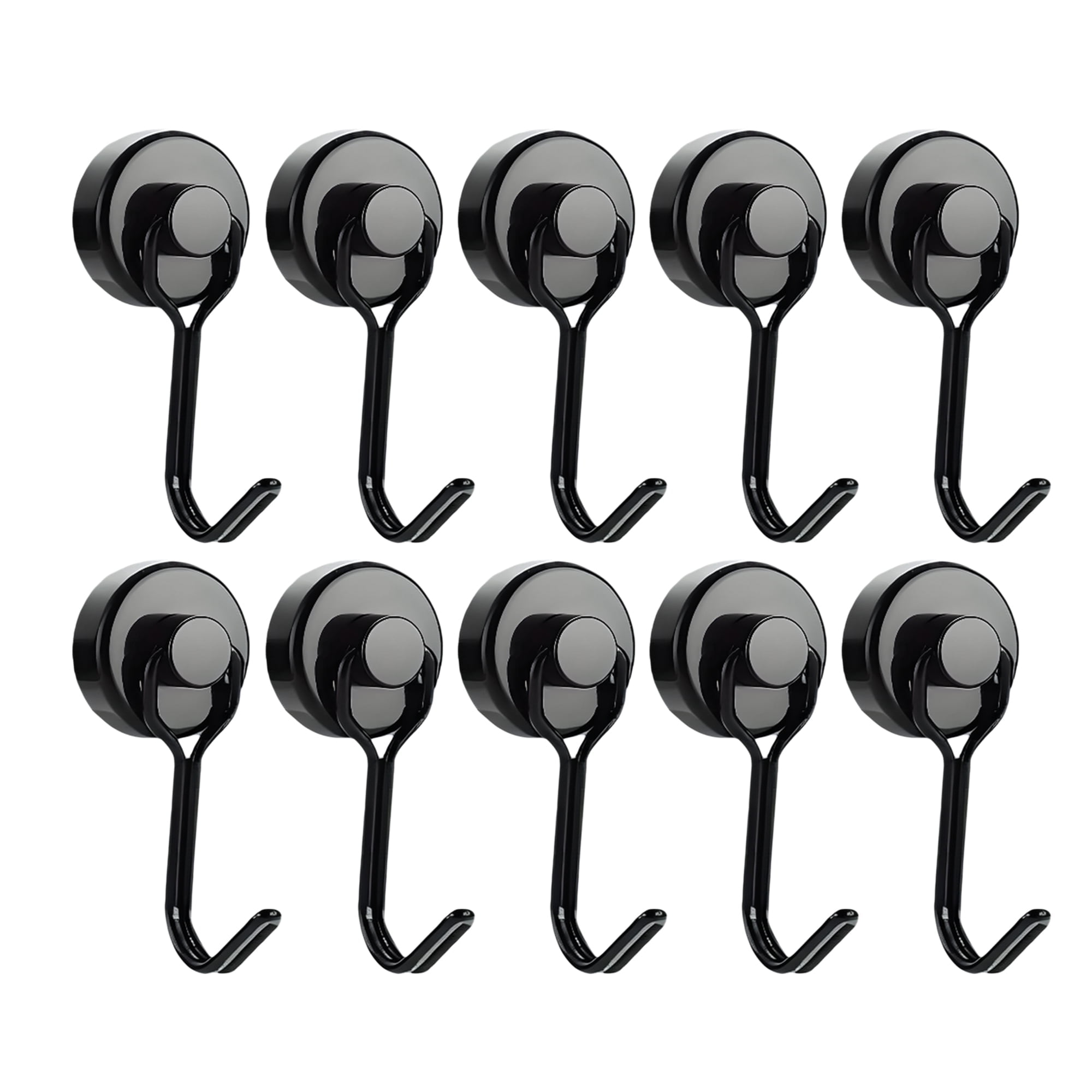 10 Pcs D20mm Black Magnetic Hooks, 40lbs Strong Magnet Hooks For ...