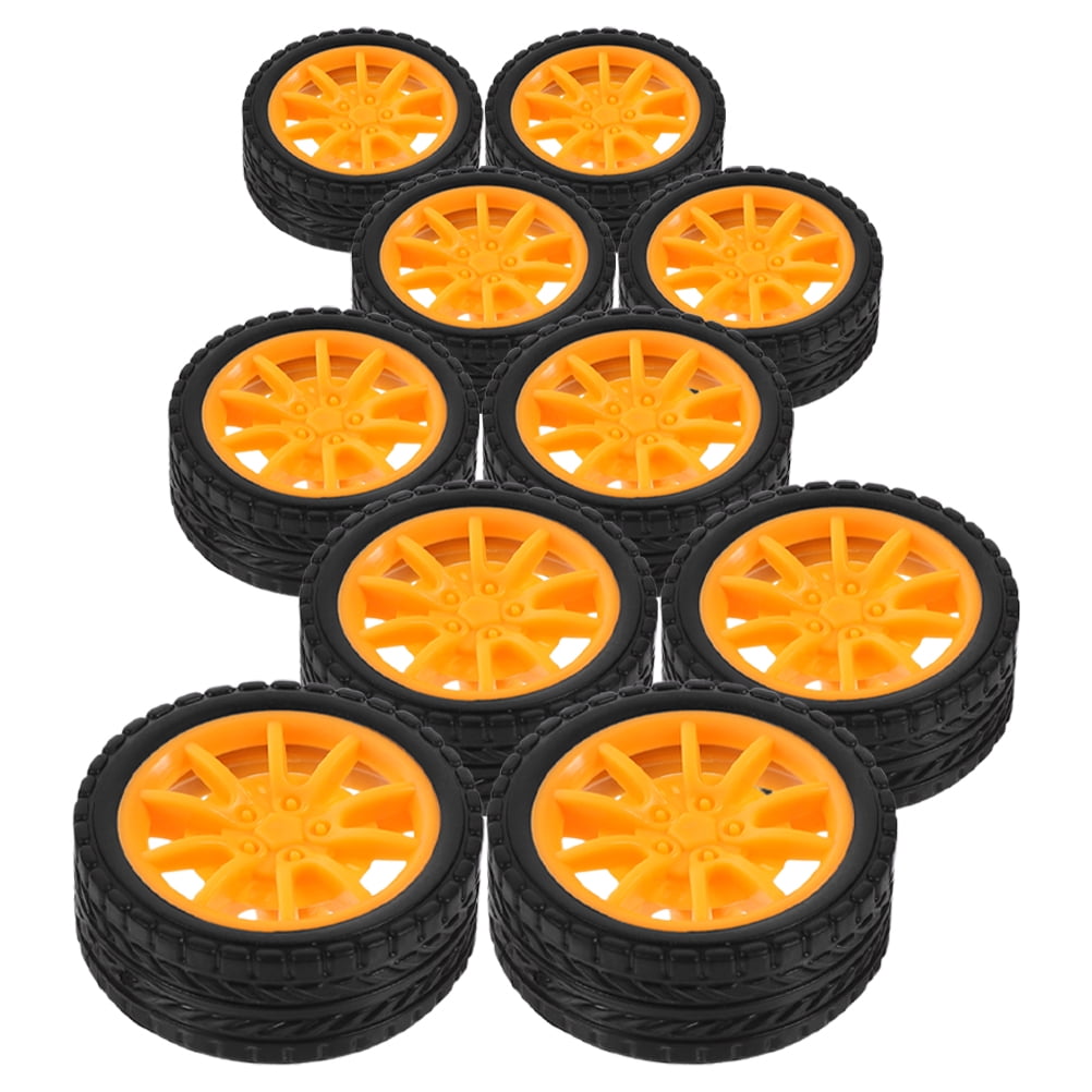10 Pcs DIY Assembly Wheel Car Plaything Tires Toy Wheels Kids Car ...