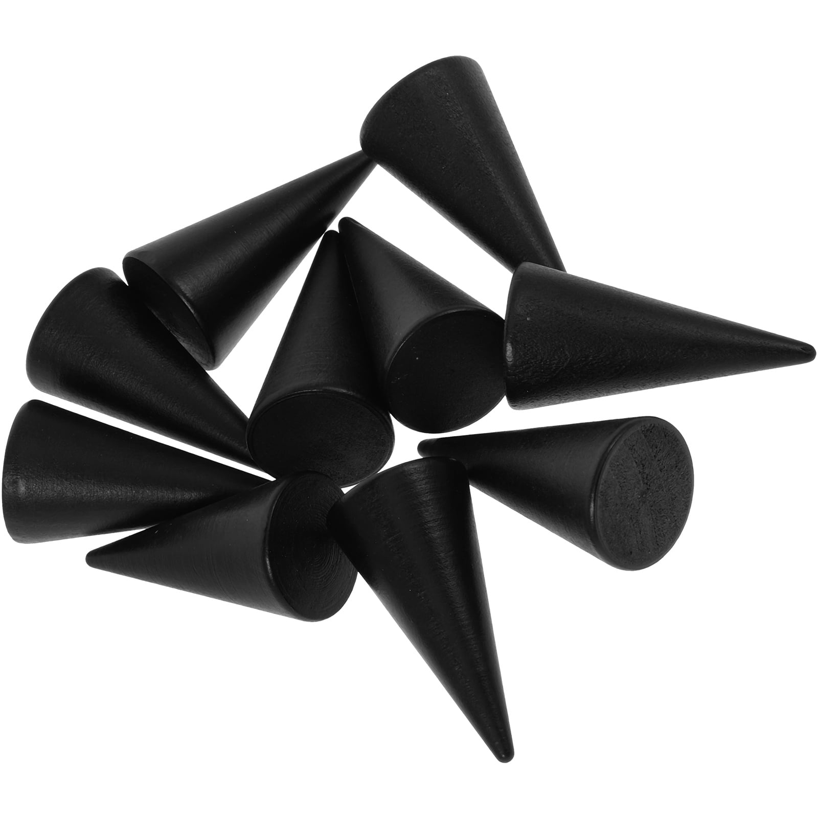 10pcs 2.5x5cm DIY Unpainted Wooden Cone Shape Ornaments Craft ...