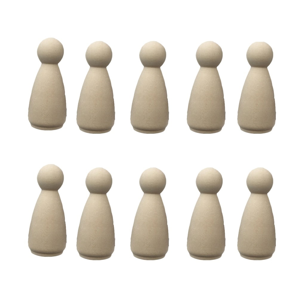 10 Pcs DIY Crafts People Shapes Paintable Dolls Wooden Peg Dolls Wooden ...