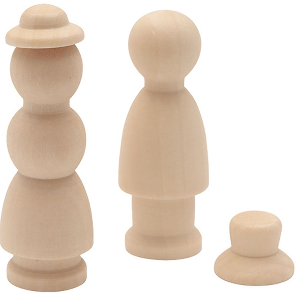 10 Pcs DIY Peg Doll DIY Puppet Dolls Shape Toys Kids Craft Supplies Toy ...
