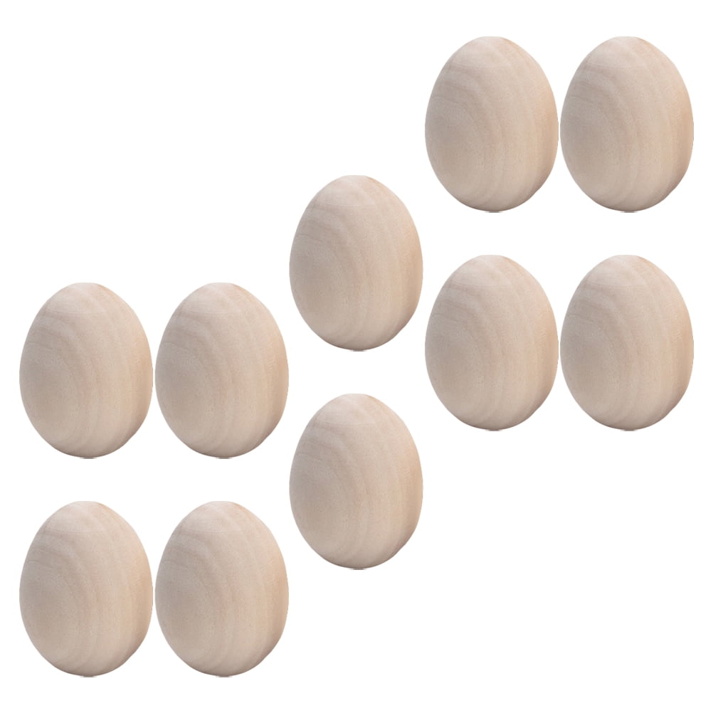 10 Pcs Wooden Eggs for DIY Graffiti and Children Hand Painted Egg Activities - Walmart.com