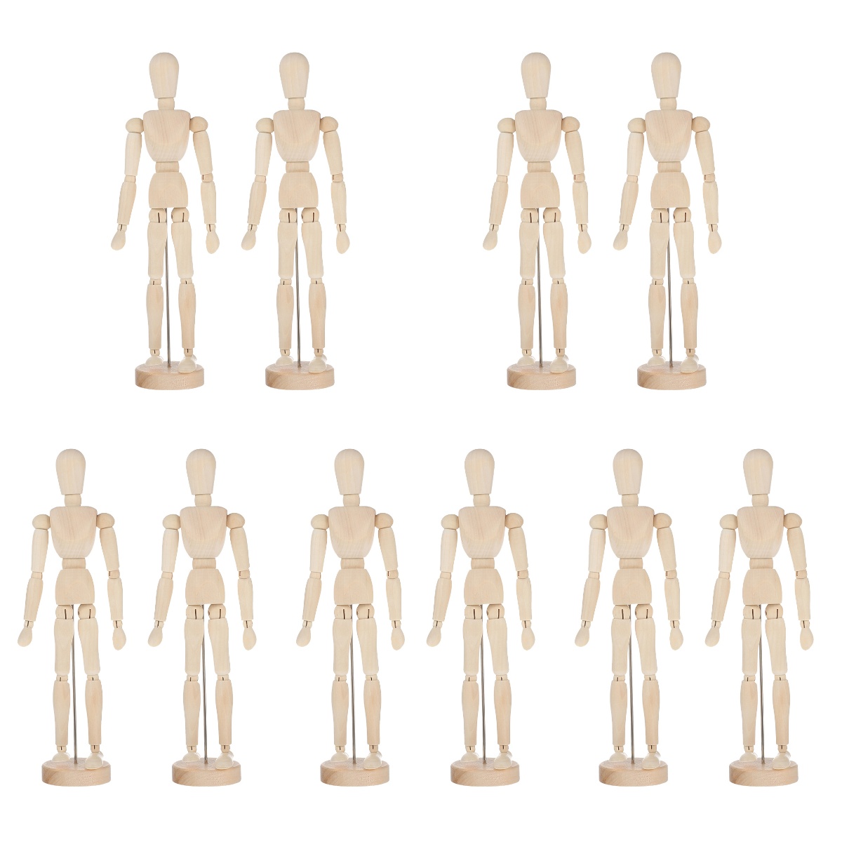 10 Pcs Decor Puppets Desktop Wooden Human Mannequin Decorations ...