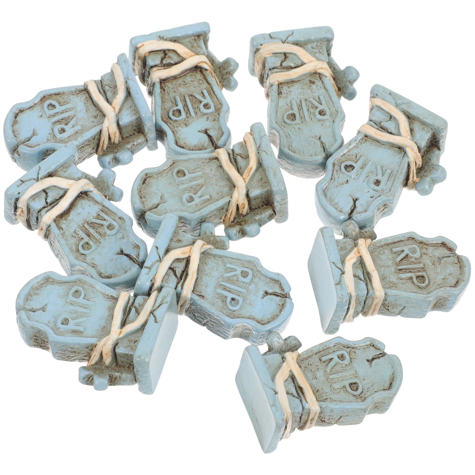 10 Pcs Decor Resin Crafts Halloween Cemetery Decorations Grave Stones ...