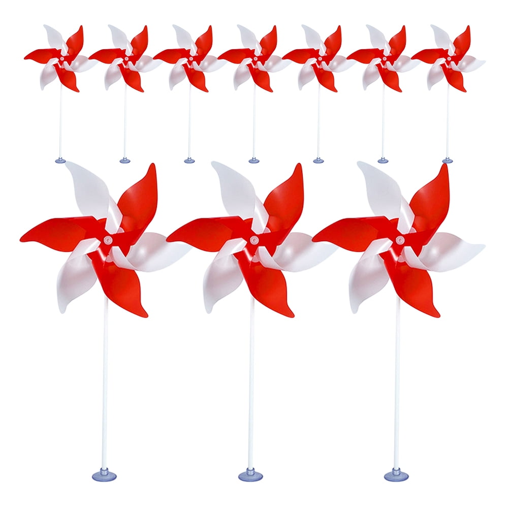10 Pcs Decorative Desktop Pinwheel Wind Spinners for Garden Solar ...