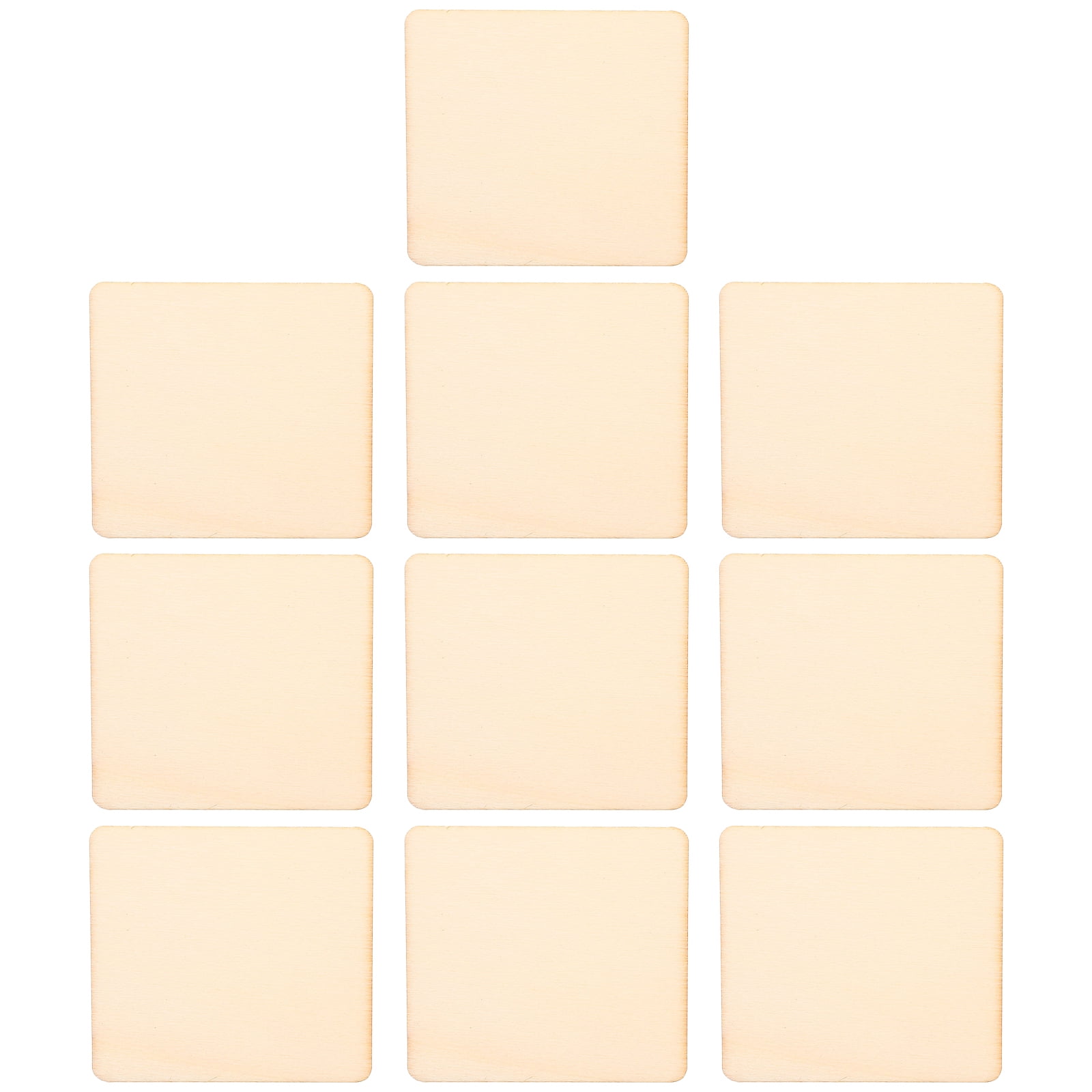 10 Pcs Decorative Wood Panels Square Chips Wooden Cutouts Cup Mat ...