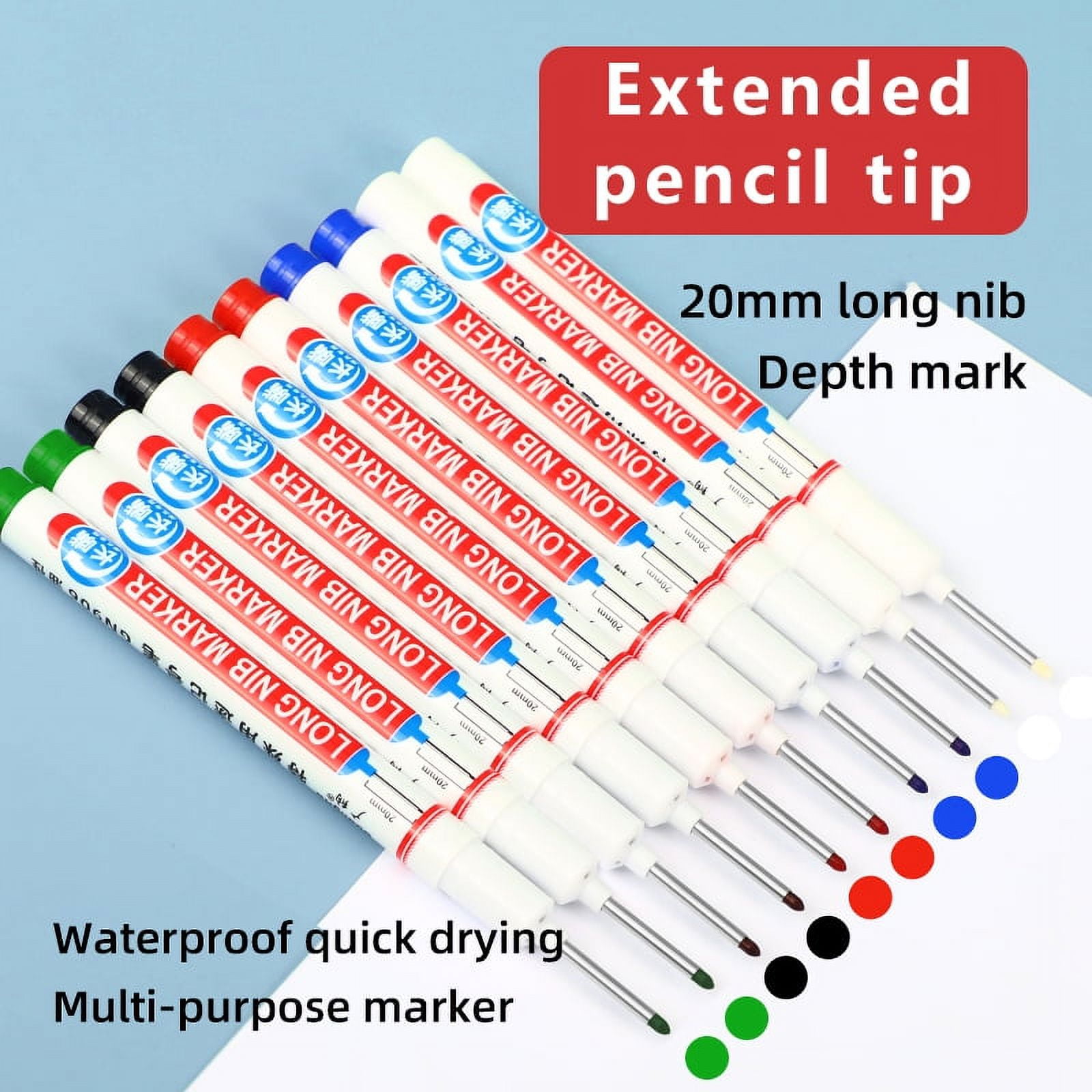 10 Pcs Deep Reach Markers Long Nose Marker Waterproof Deep Hole Marker ...