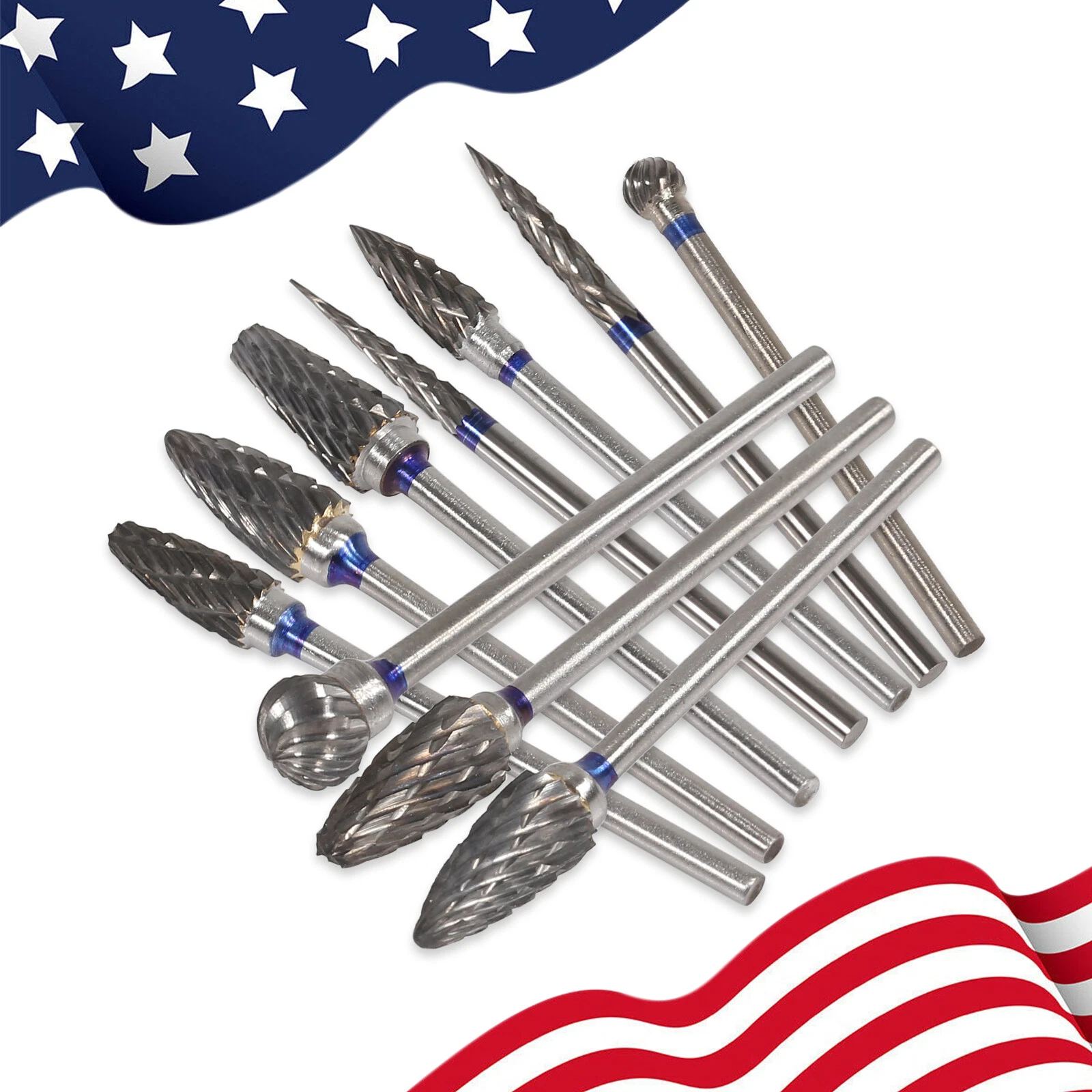 10 Pcs Dental Lab Polishing Bur Drills Tungsten Steel Carbide Burs ...