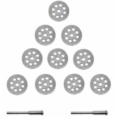 10 Pcs Diamond Disc Diamond Cutting Materials 22mm + 2 x Carbon Steel ...