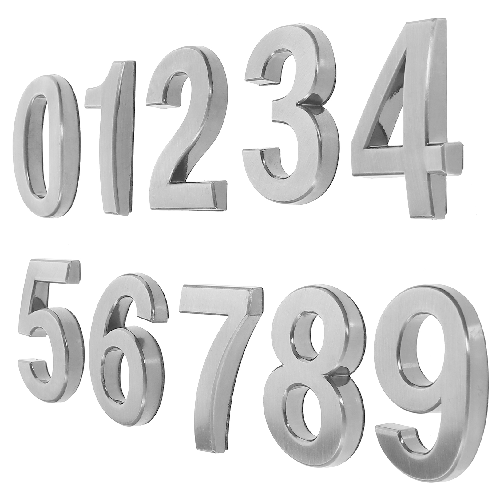 FENGGUIQU Stick On Door Numbers Silver ABS 10pcs - Walmart.com
