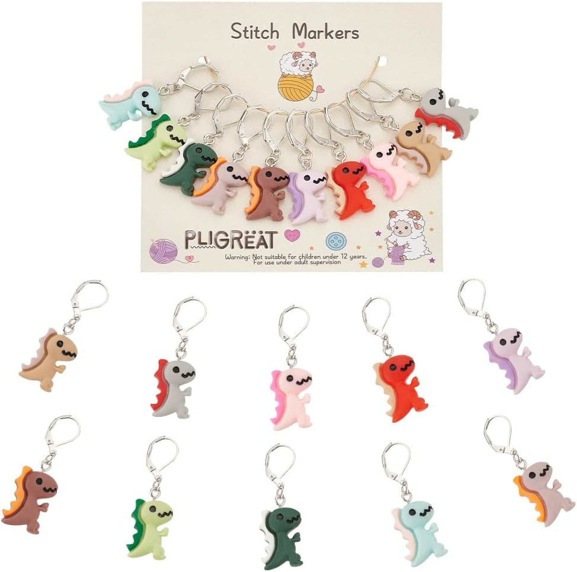 10 Pcs Dinosaur Stitch Markers Colorful Cute Resin Crochet Stitch ...
