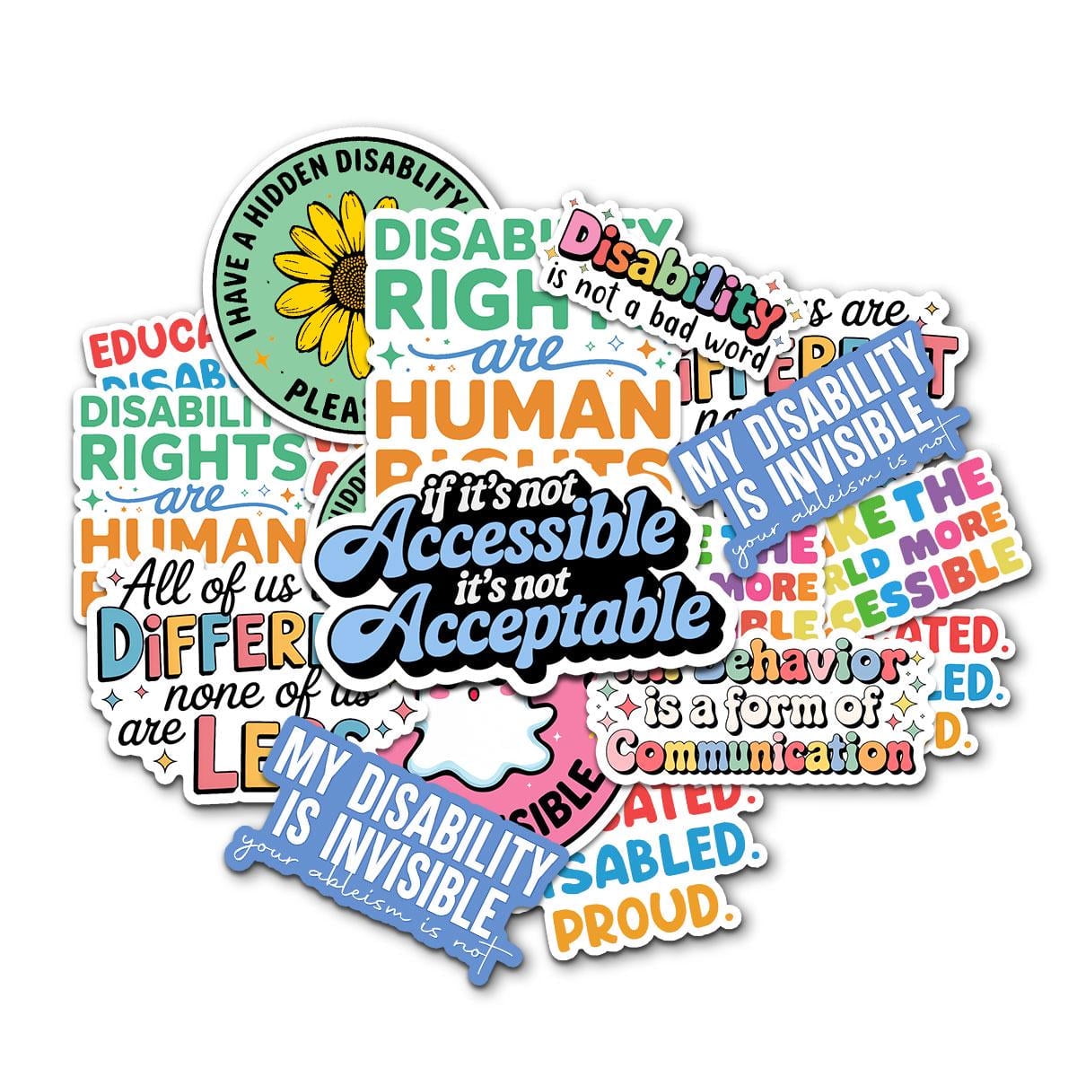 10 Pcs Disability Awareness Stickers Pack | Invisible & Proud Vinyl ...