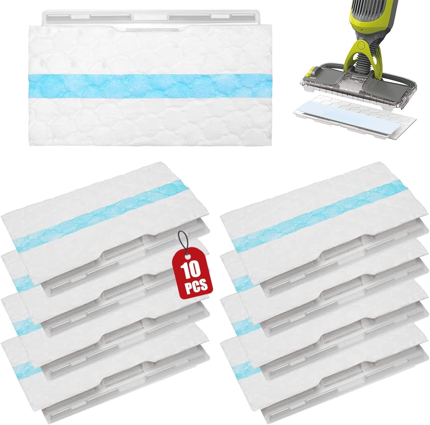 10 Pcs Disposable Mop Pads Refill for Shark VAC-MOP Pro Cordless Hard ...