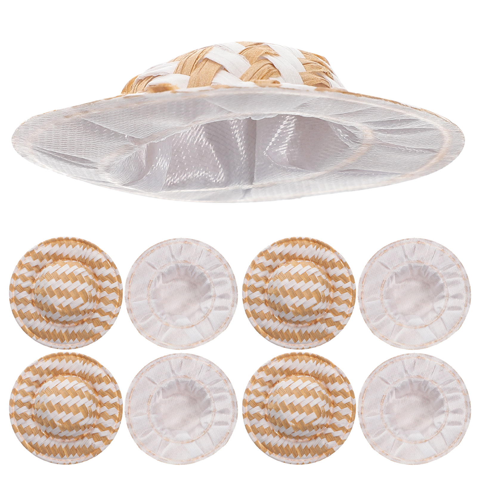 10 Pcs Dollhouse Straw Hat Tiny Hats Mini DIY Prop Home Accents Decor ...