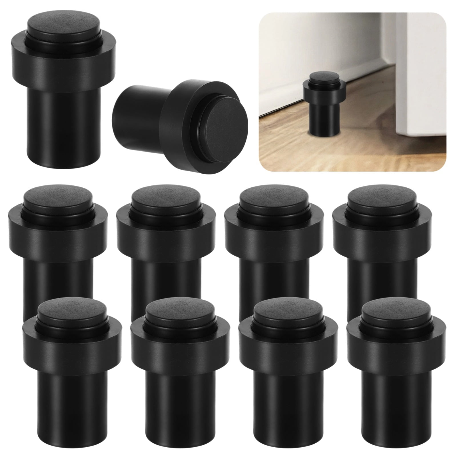 10 Pcs Door Stops, Floor Mounted Door Stoppers, Cylindrical Wall ...