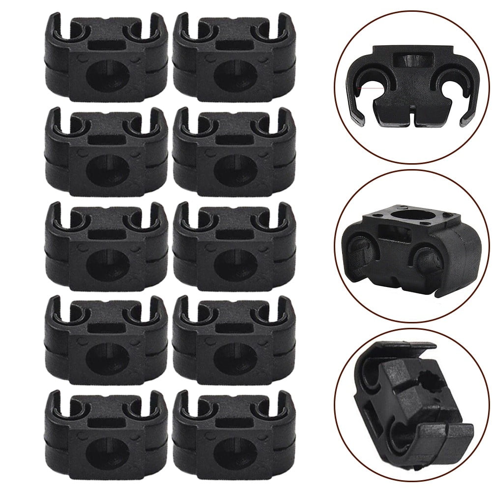 10 Pcs Double Brake Line Clips Clamps Black for 5mm (3/16") Brake Pipe ...