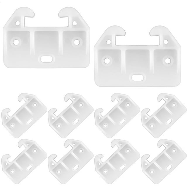 10 Pcs Drawer Guide Plastic Drawer Replacement Parts Bottom Mount White ...