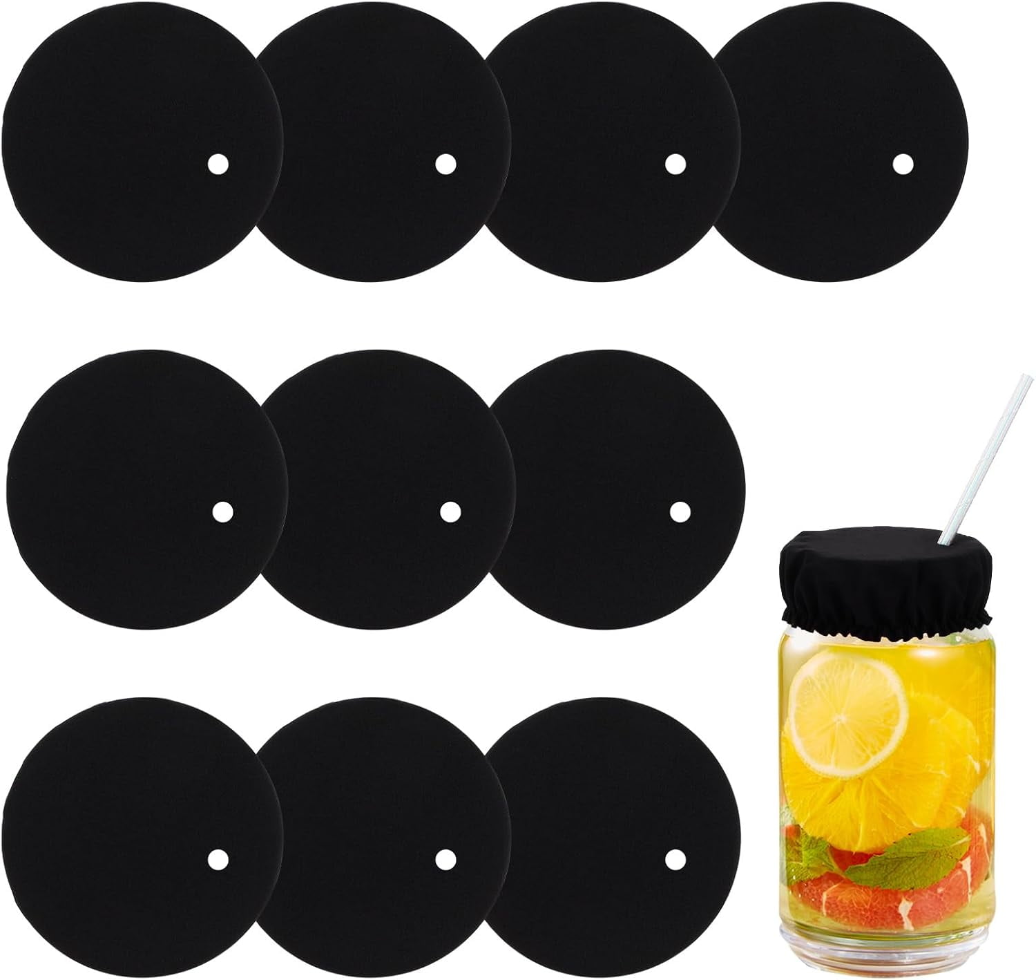 10 Pcs Drink Cover Scrunchies Reusable Cap Scrunchie Drink Covers for ...