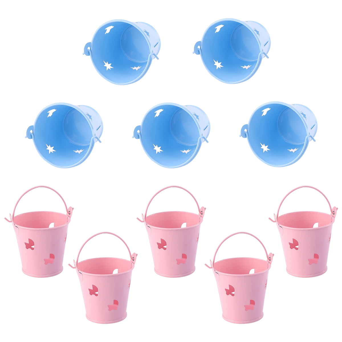 10 Pcs Drum Hollow Bucket Plastic Bucket Small Tin Pails Sugar Bucket ...