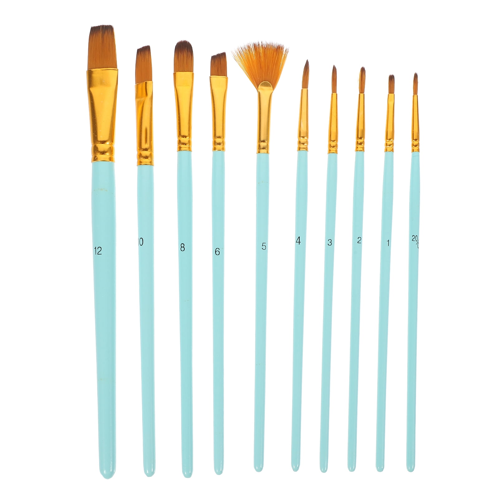 FELTECHELECTR Painting Tool Nylon Brush Light Blue 10Pcs 7.9In ...