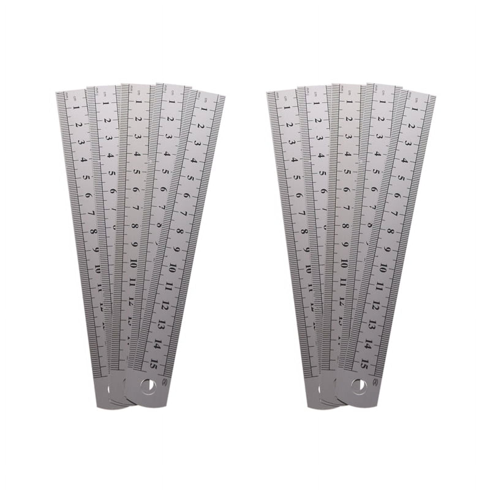 10 Pcs Dual Side Marked 15cm 6 Inch Stainless Steel Straight Ruler ...