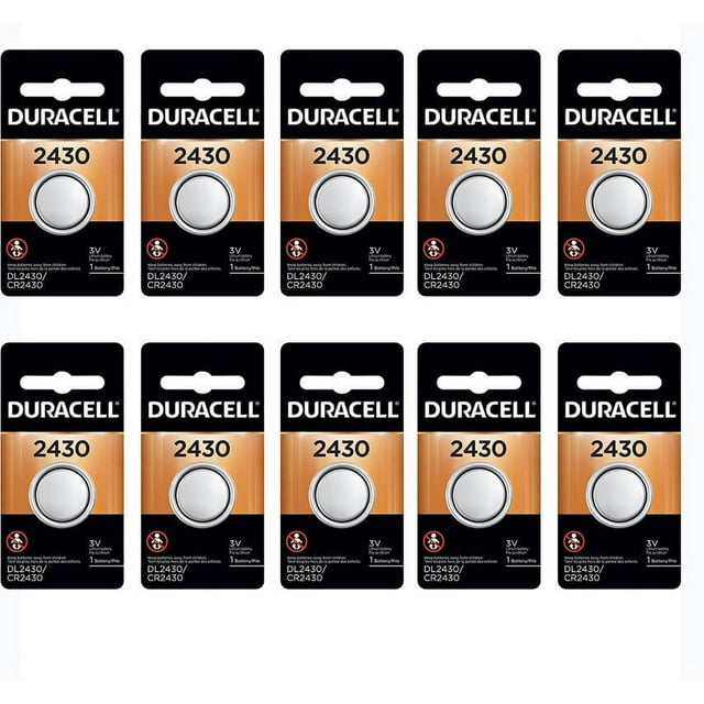 Duracell 2430 3V Lithium Coin Cell Battery, 10 Pcs, High Power, 280 mA ...