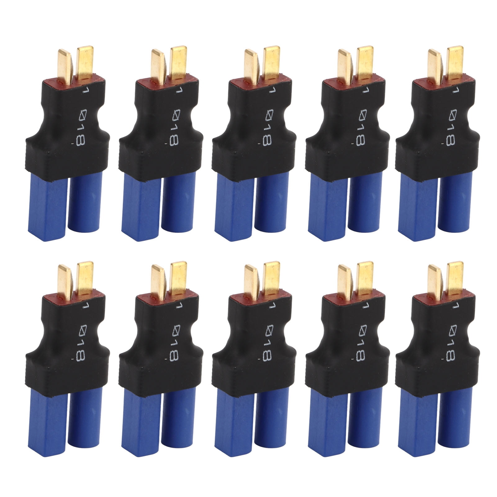 10 Pcs EC5 Female to T Male Adapter Blue Black 10x20x47mm Rubber ...