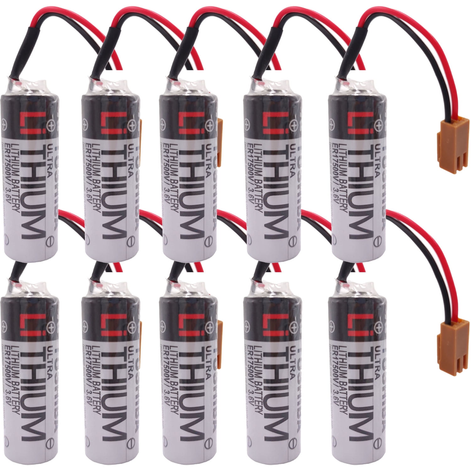 10 Pcs ER17500V 3.6V 2700mAh Battery for Toshiba PLC CNC Backup Battery ...