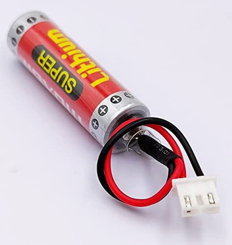 (10 Pcs ER6C AA 3.6V 1800mAh PLC Battery for FX F2-40BL with White Plug ...