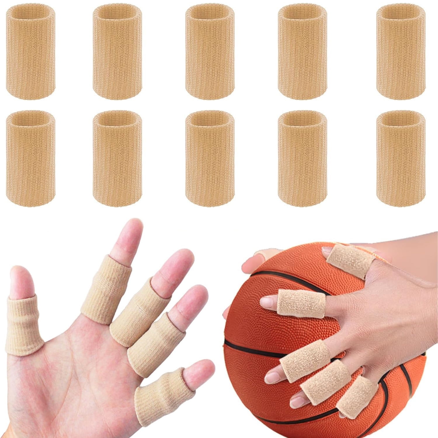 10 Pcs Elastic Compression Finger Protector,Bexikou Thumb Finger Brace ...