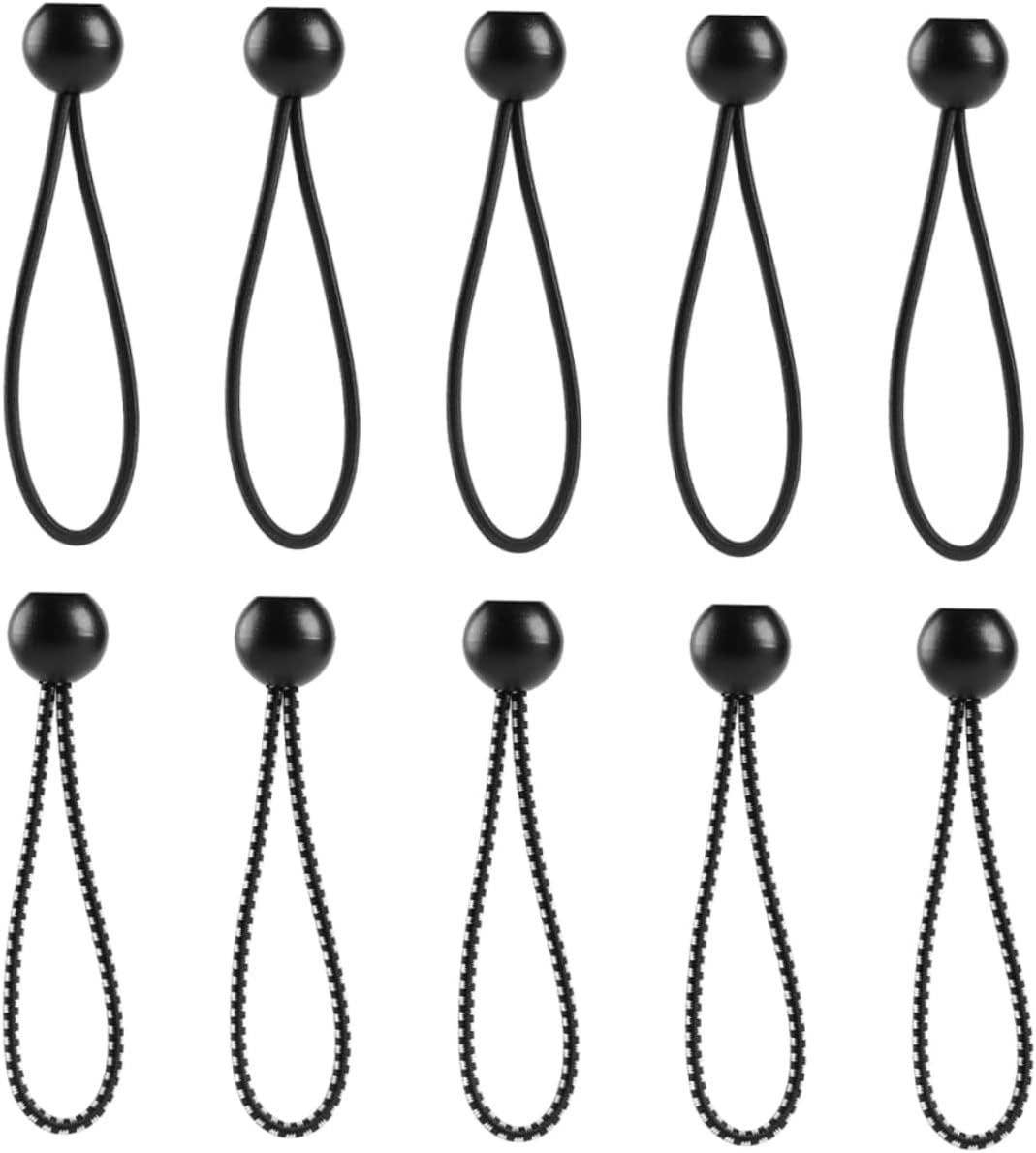 10 Pcs Elastic Cord Straps Tent for Camping Black Bungee Cords Black ...