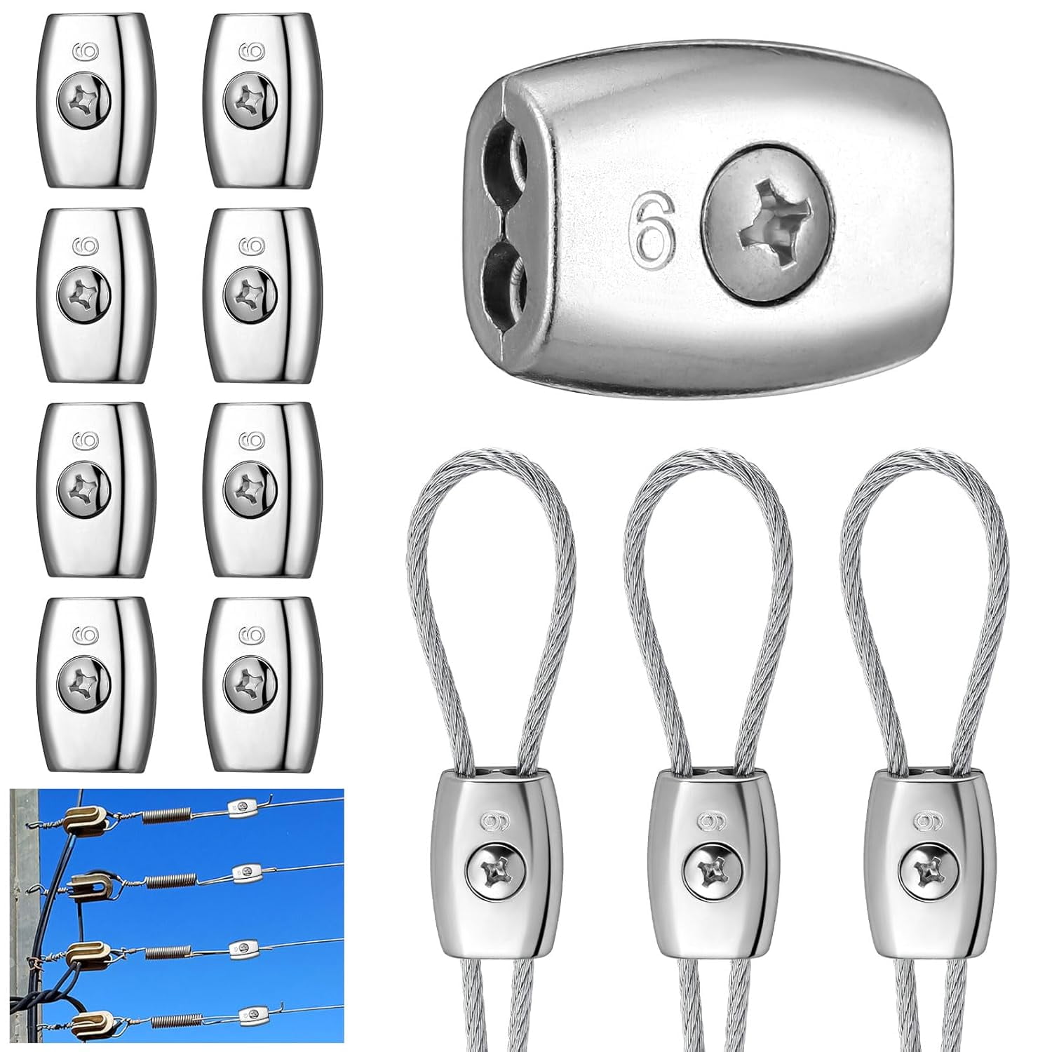 10 Pcs Electric Rope Connectors 6 mm Poly Rope Connector Electric Fence ...